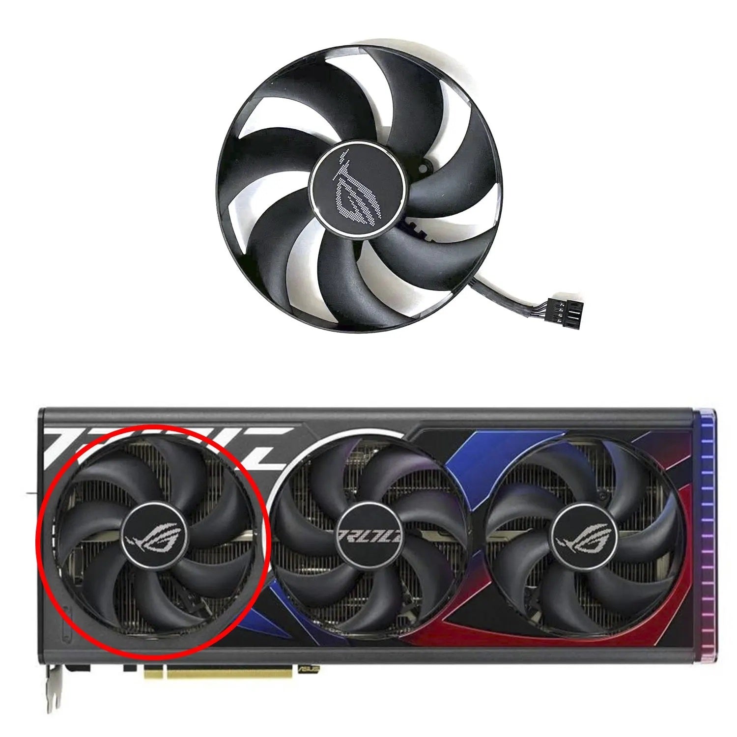 ASUS ROG STRIX GeForce RTX 4080, 4080 SUPER, 4090 GPU Fan Replacement