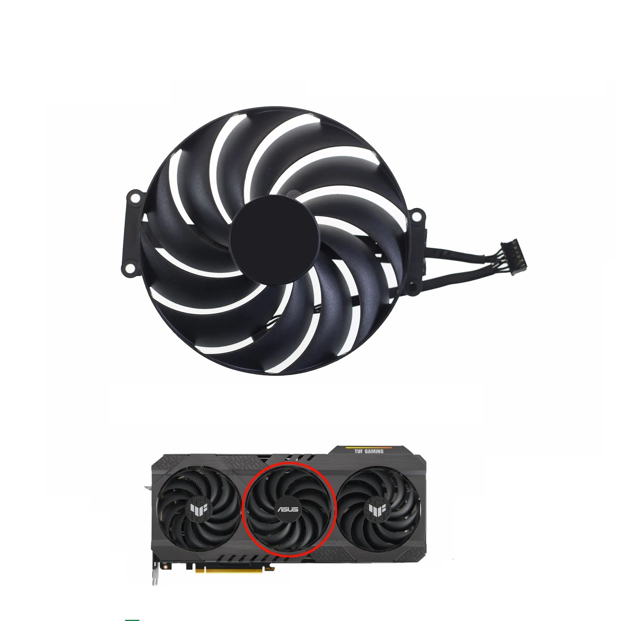 ASUS TUF Gaming Radeon RX 7700 XT, 7800 XT, 7900 OC GPU Fan Replacement